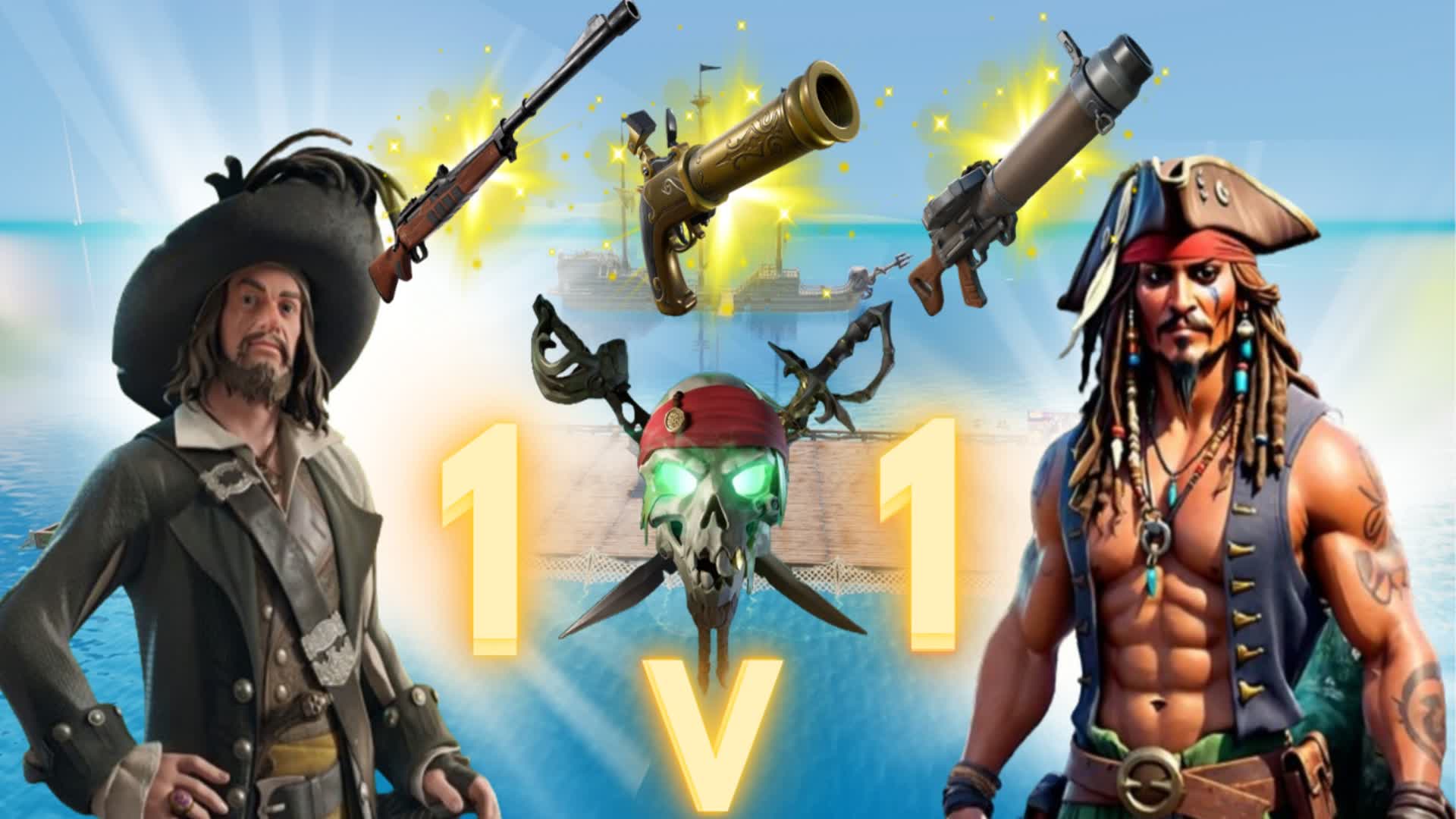 1V1 معركة القراصنة-Pirate battle 🏴‍☠ [ knas ] – Fortnite Creative Map Code
