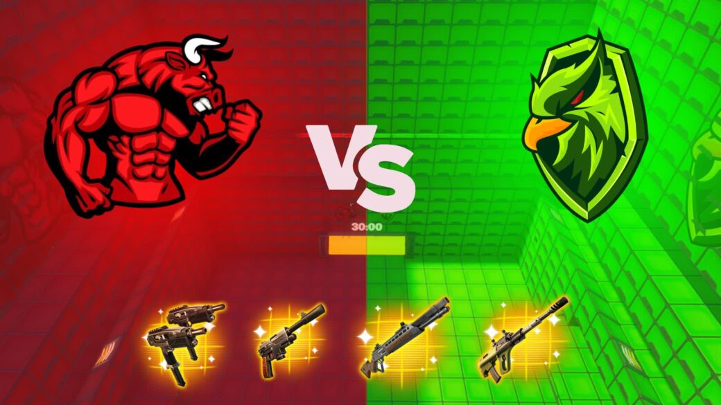 CRAZY HAWKS🦅 vs BULLS🐂🔴🟢 [ obb ] – Fortnite Creative Map Code