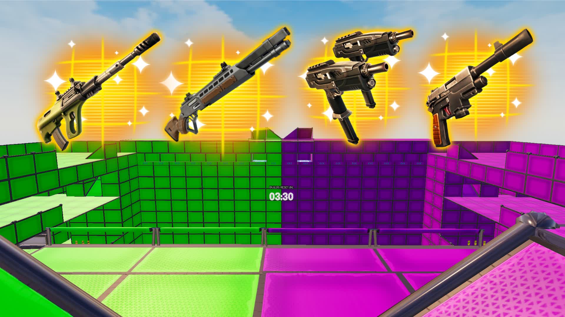 💯CRAZY GREEN VS PURPLE 🟣🟢 [ tekozie ] – Fortnite Creative Map Code