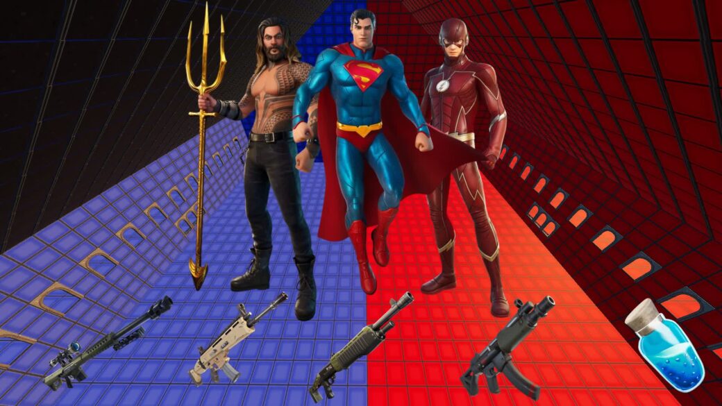 SUPER HEROES RED VS BLUE 🔴🔵🦸‍♂️ [ rabah ] – Fortnite Creative Map Code