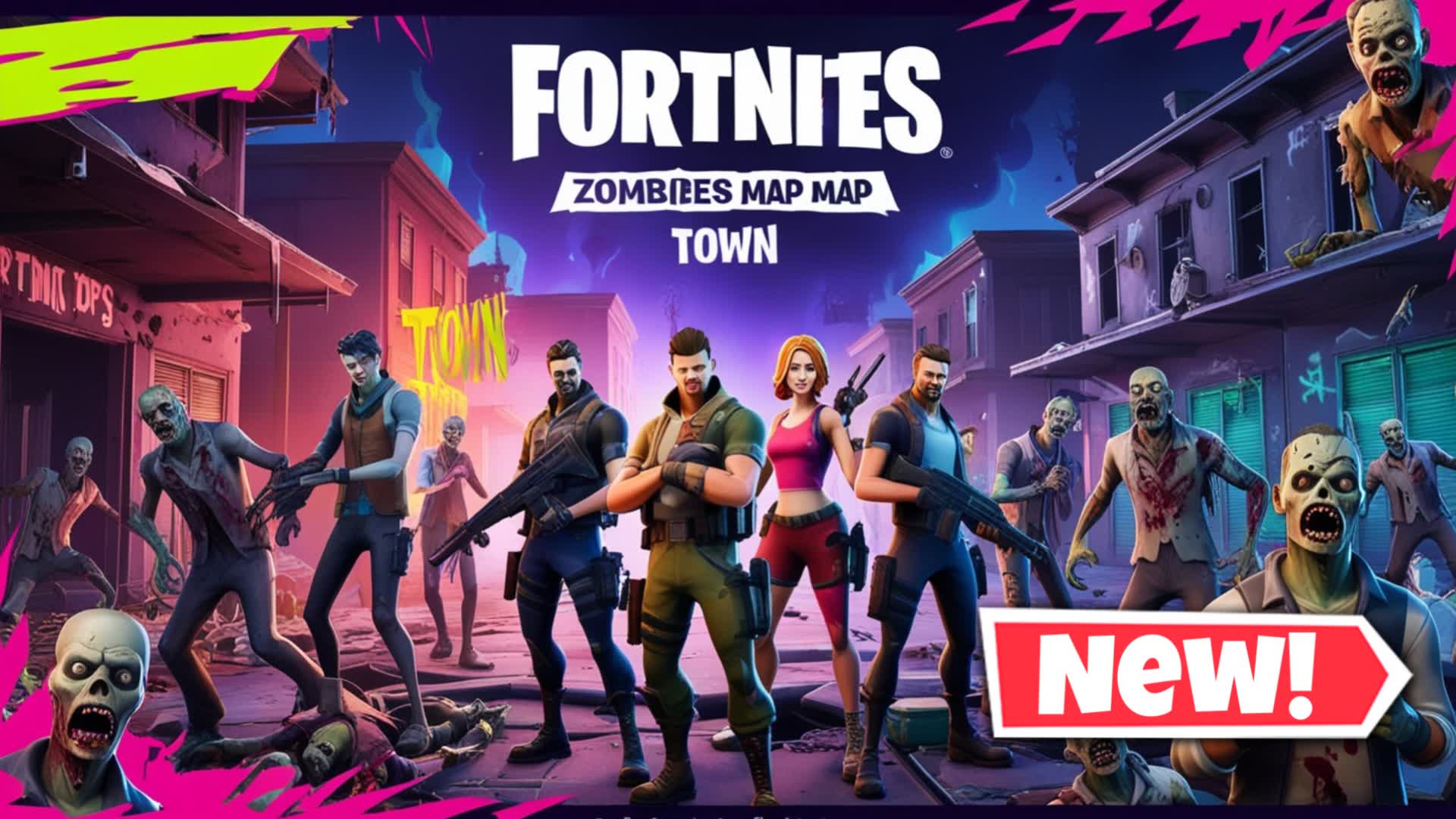 Zombies🧟‍♂️- Map Town [ zwept ] – Fortnite Creative Map Code