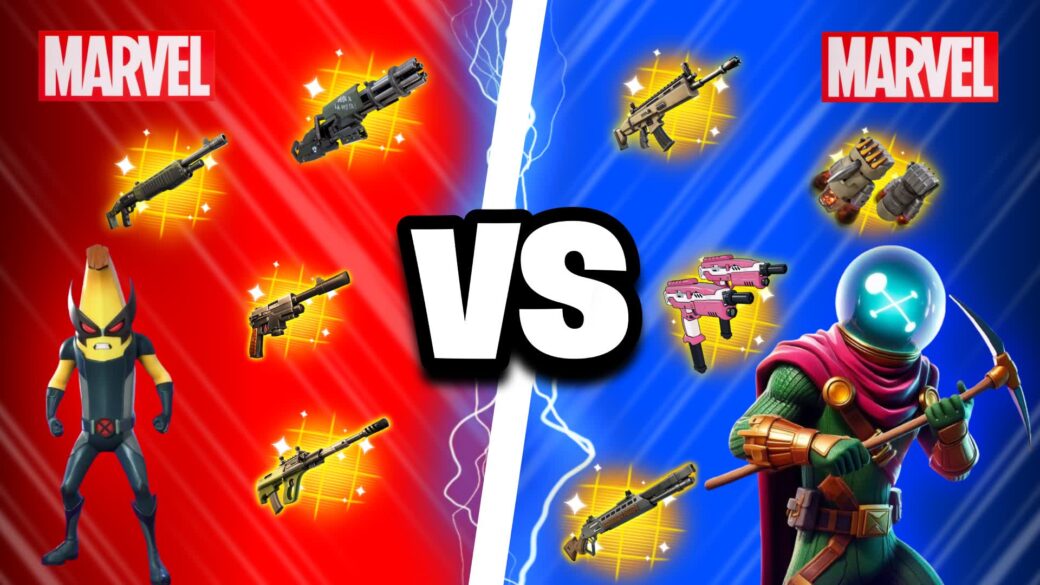 😱CRAZY MARVEL 🔴RED VS 🔵BLUE [ danuelski ] – Fortnite Creative Map Code