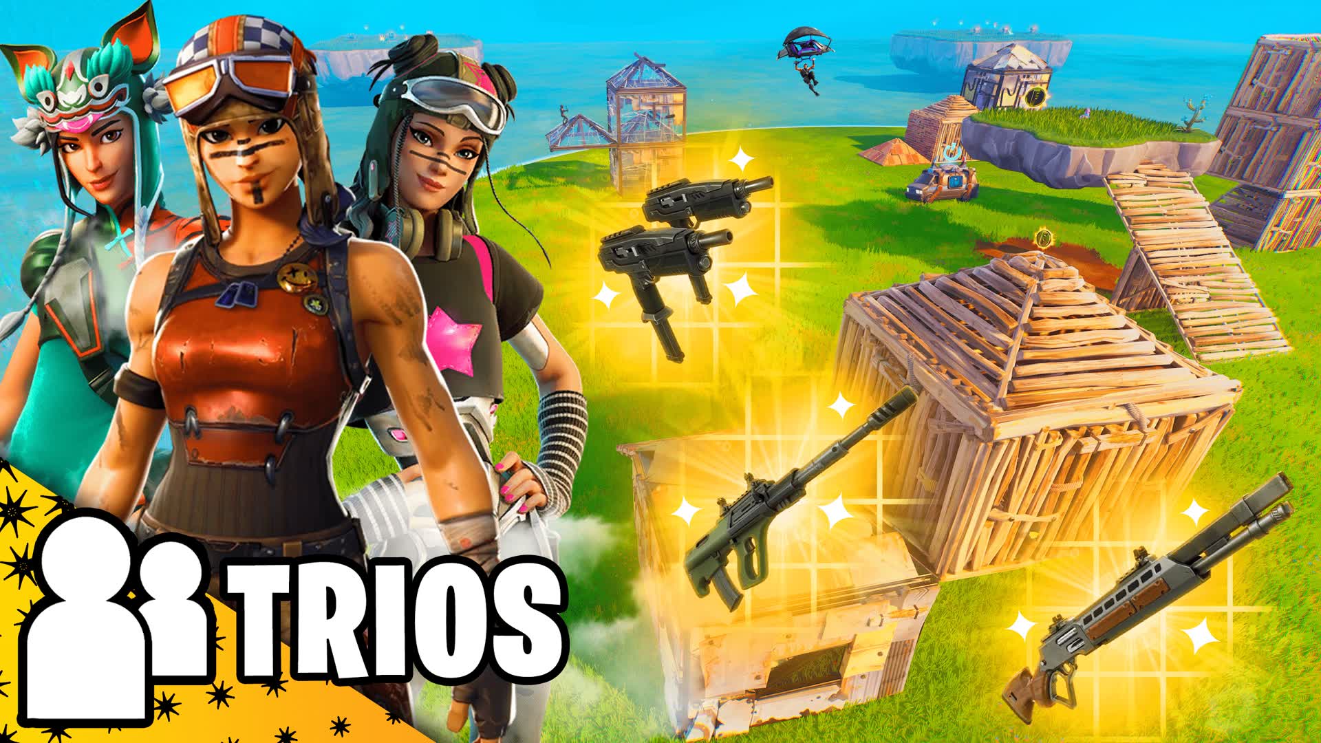 ⭐ONE CHEST (TRIOS)⭐ [ axel-e-dag ] – Fortnite Creative Map Code