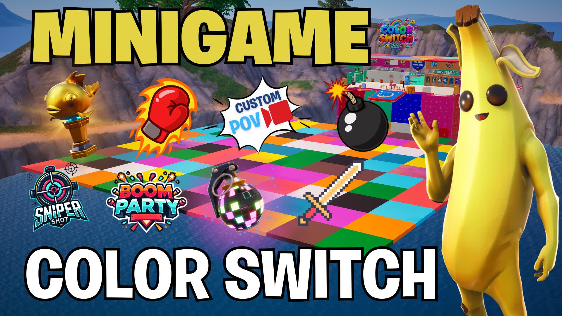 MINIGAME COLOR SWITCH 🎨 [ goldengames ] – Fortnite Creative Map Code